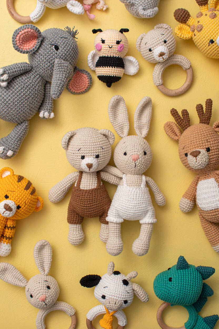 Knitted Friends Handmade Crochet Keepsake Toys and Rattles